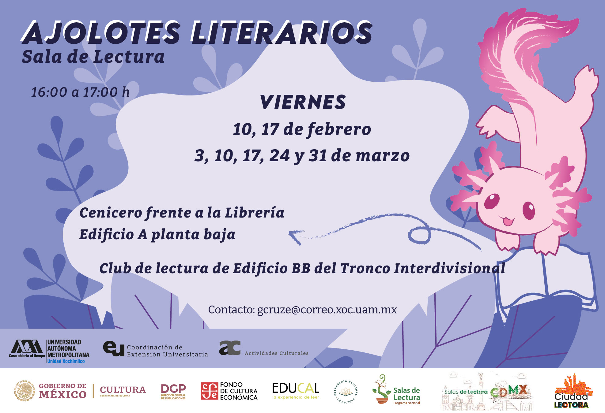 Ajolotes literarios – Coordinación de Educación Continua UAM-X